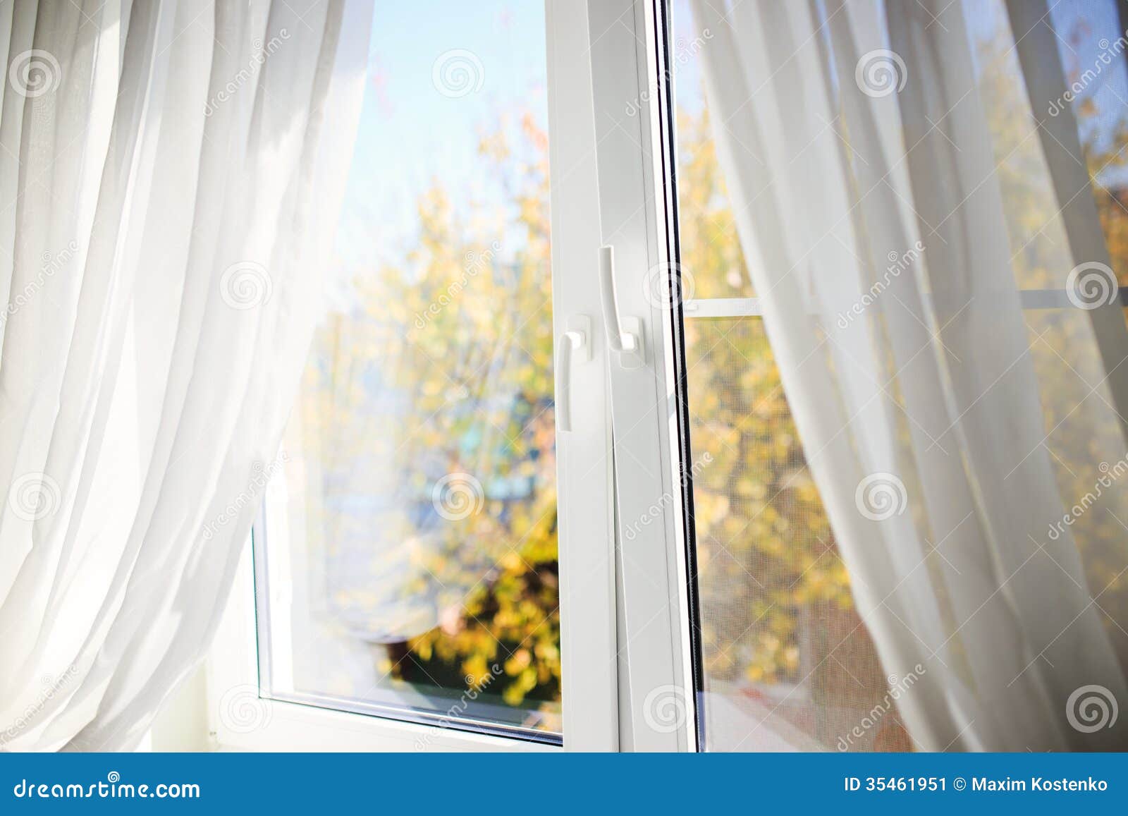 Autumn window stock image. Image of noon, breeze, frame - 35461951