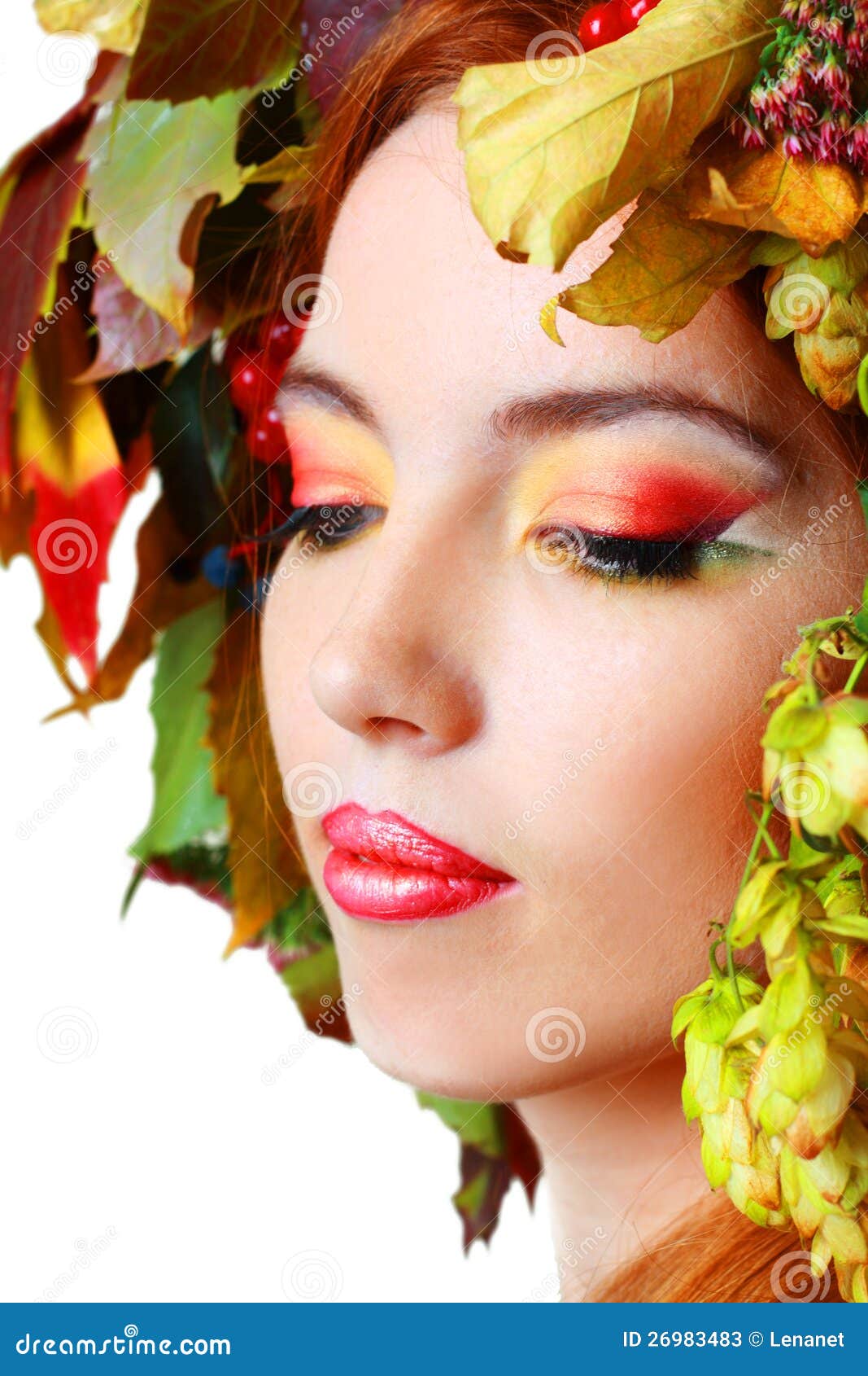 Autumn Woman stock image. Image of face, leaves, amazing - 26983483