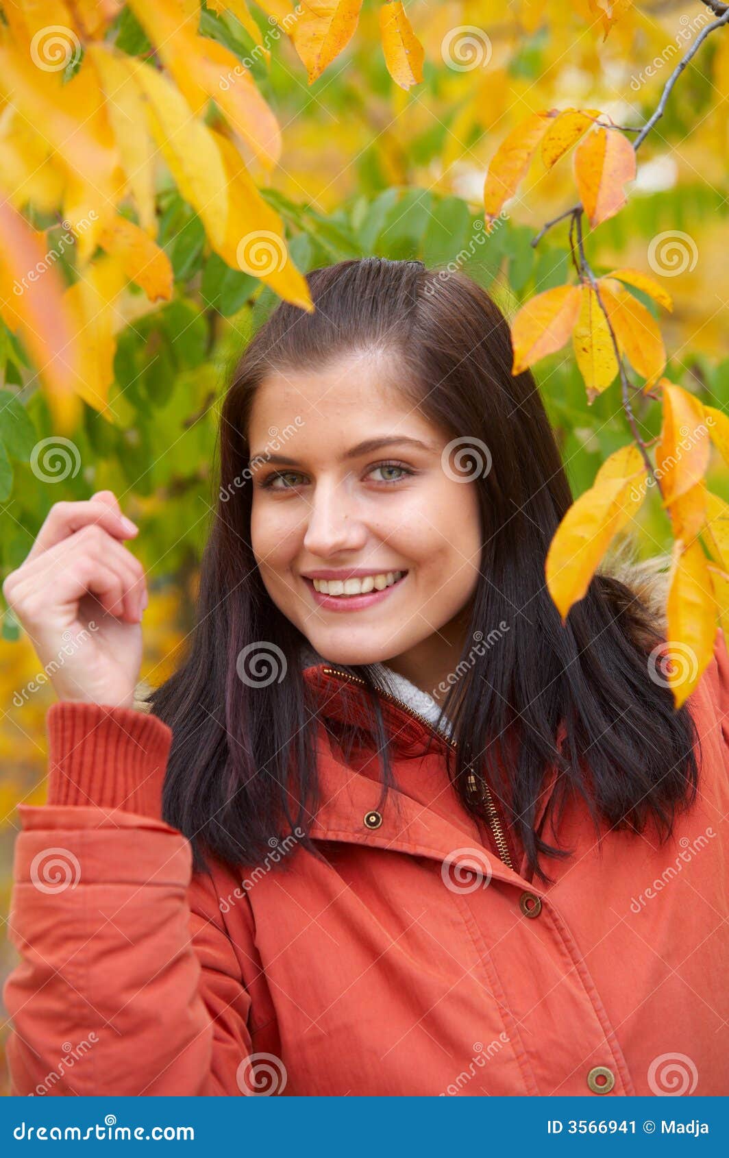 Autumn woman stock image. Image of pretty, nature, relax - 3566941