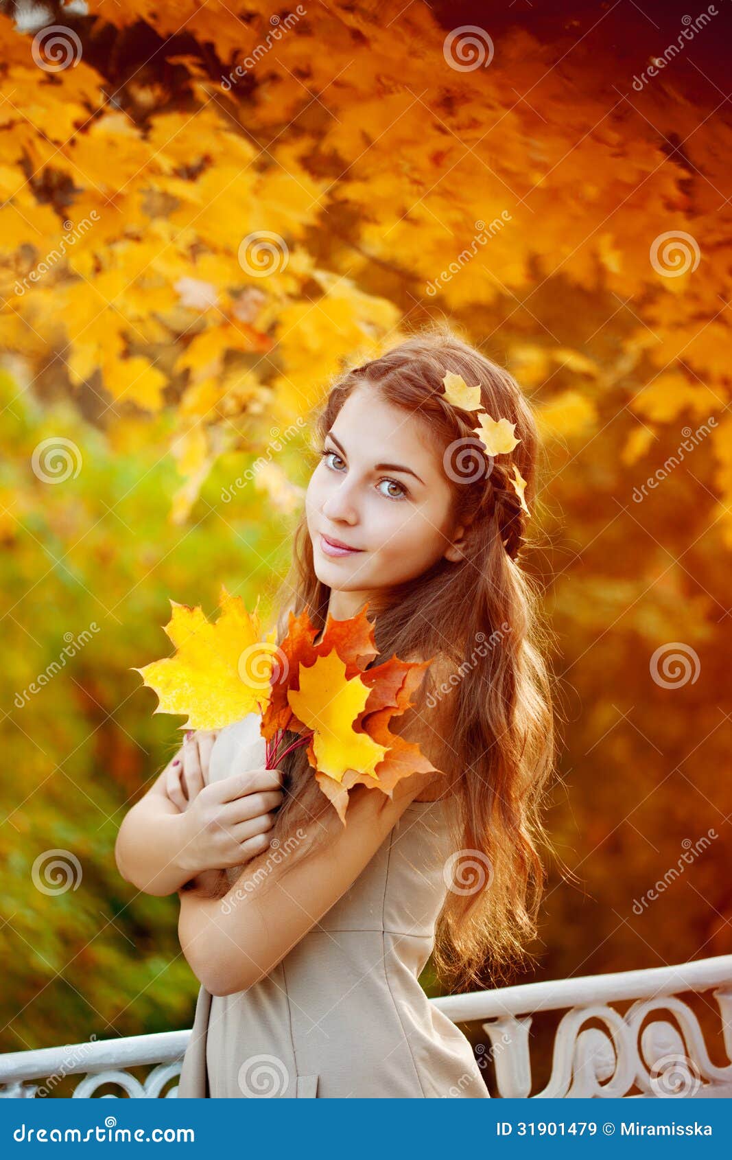 Autumn woman. stock image. Image of lady, happiness, female - 31901479