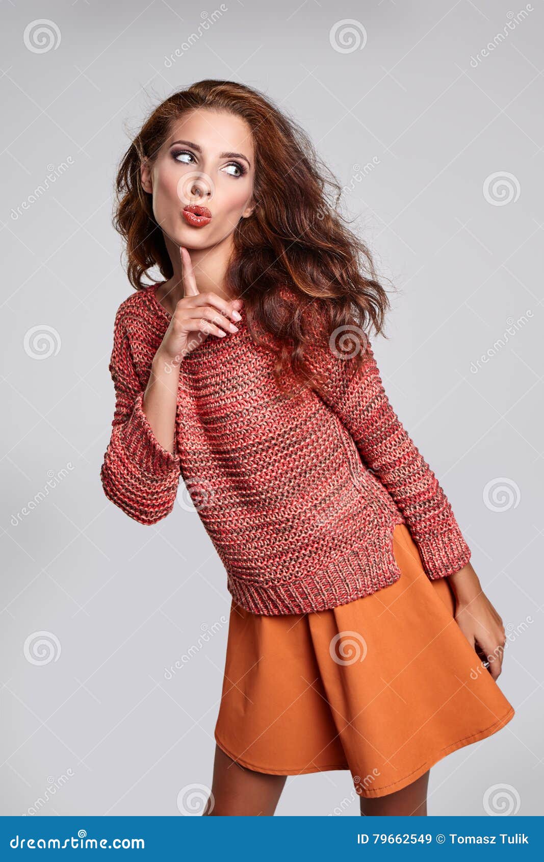 Autumn woman portrait. stock image. Image of indoor, fall - 79662549