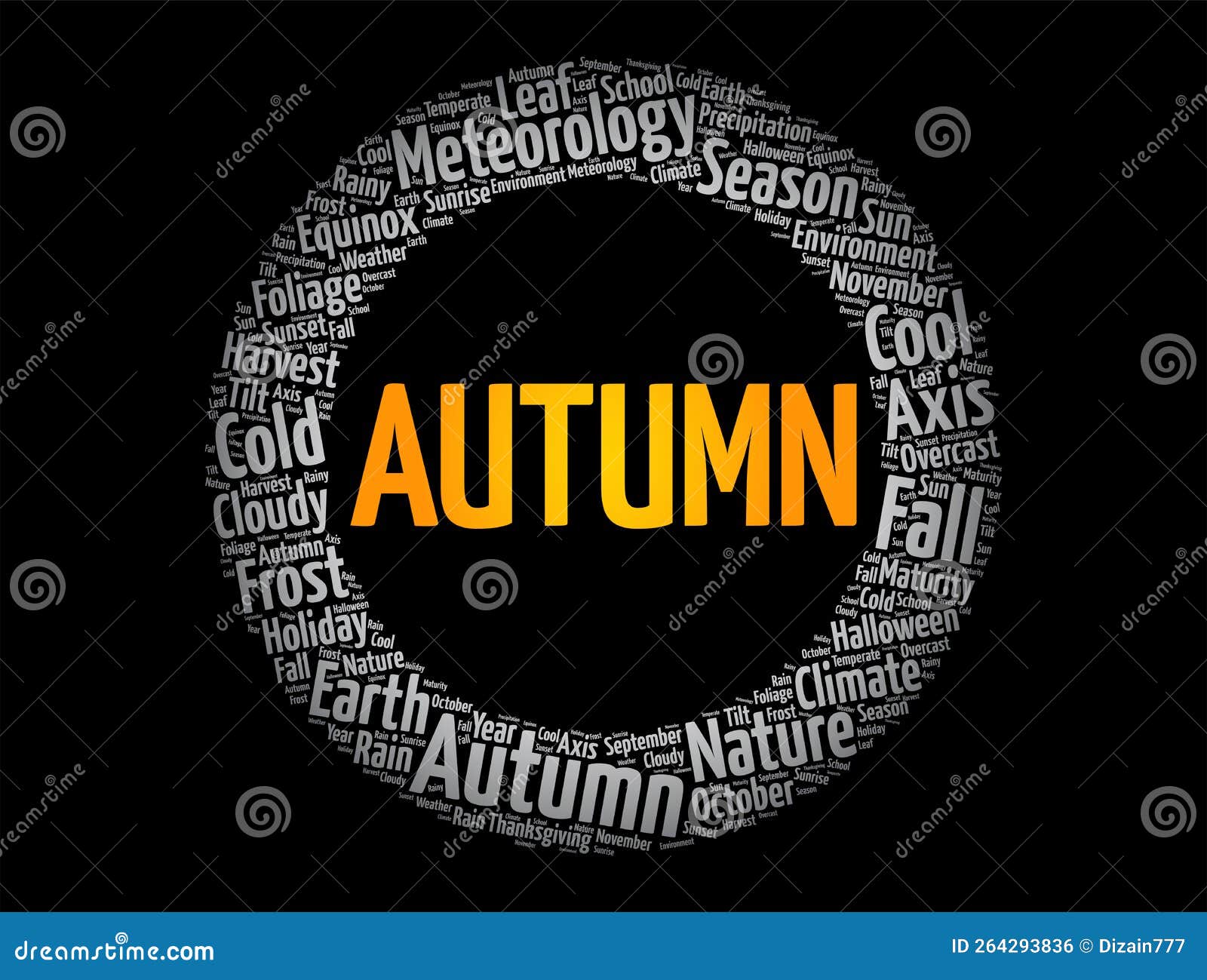 Autumn Word Cloud Collage, Concept Background Stock Illustration ...