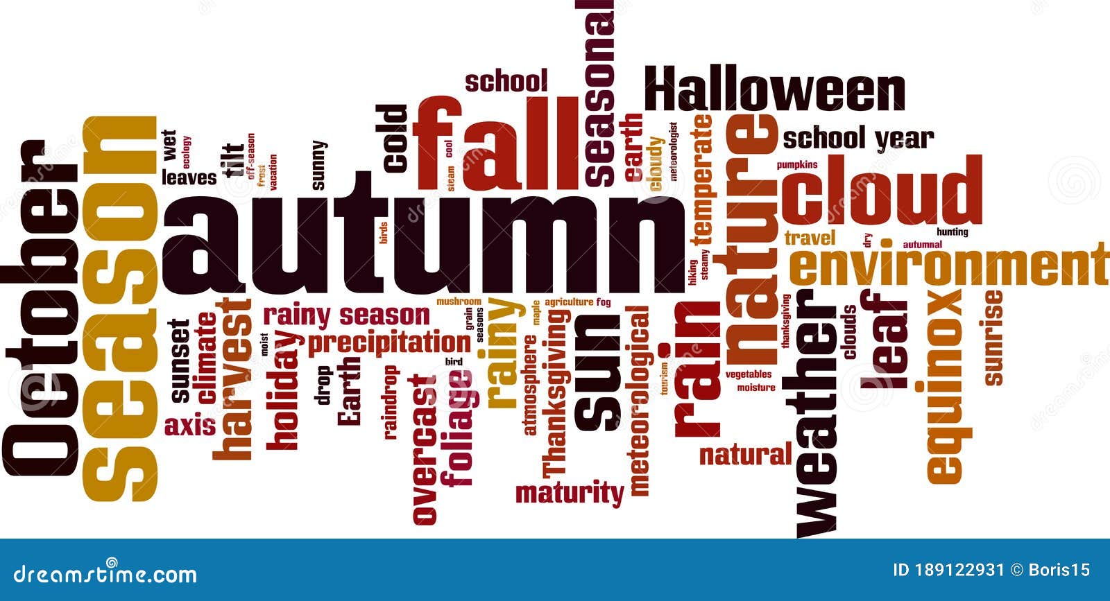 Autumn word cloud stock vector. Illustration of meteorology - 189122931