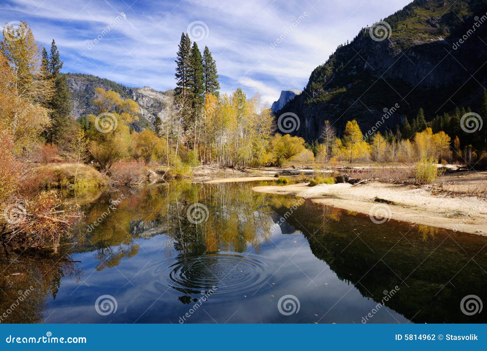 Autumn in Yosemite - Merced River Stock Photo - Image of green, merced ...