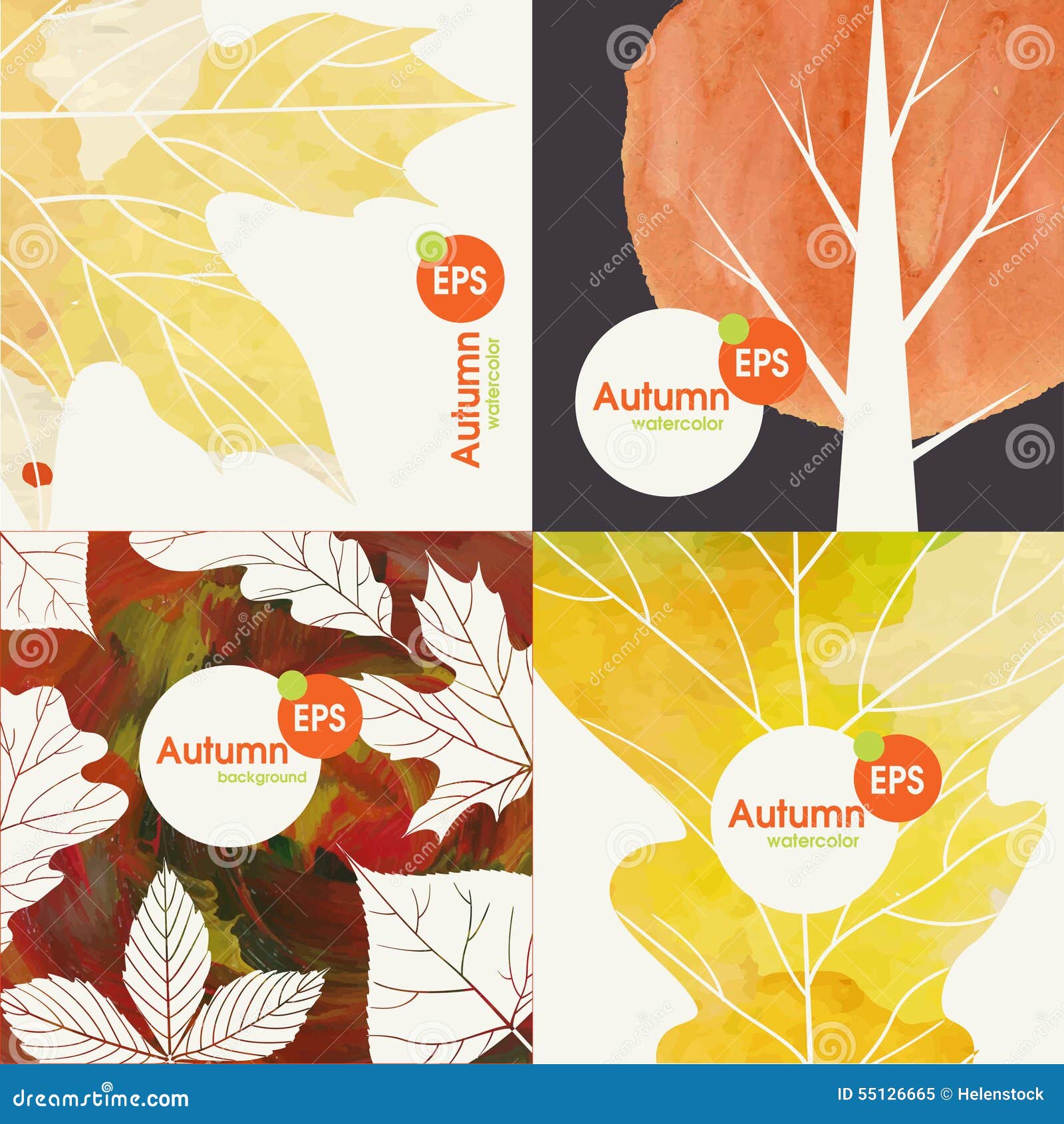 Autumnal Background Set stock vector. Illustration of october - 55126665