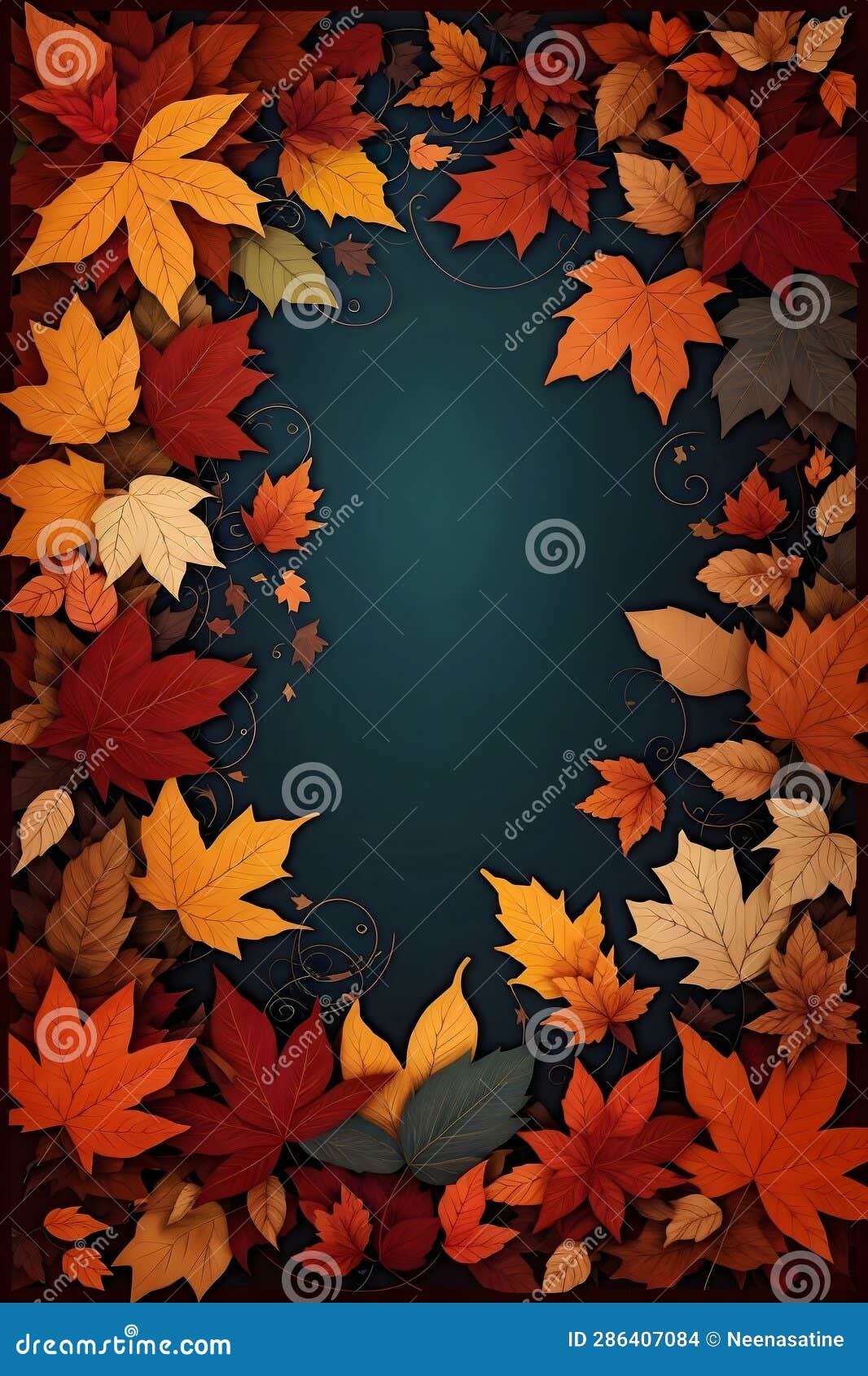 Autumnal Border Artwork Rustic Leaf Borders Fall-inspired Frame ...