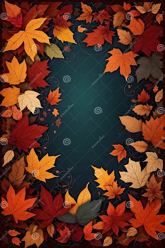 Autumnal Border Artwork Rustic Leaf Borders Fall-inspired Frame ...