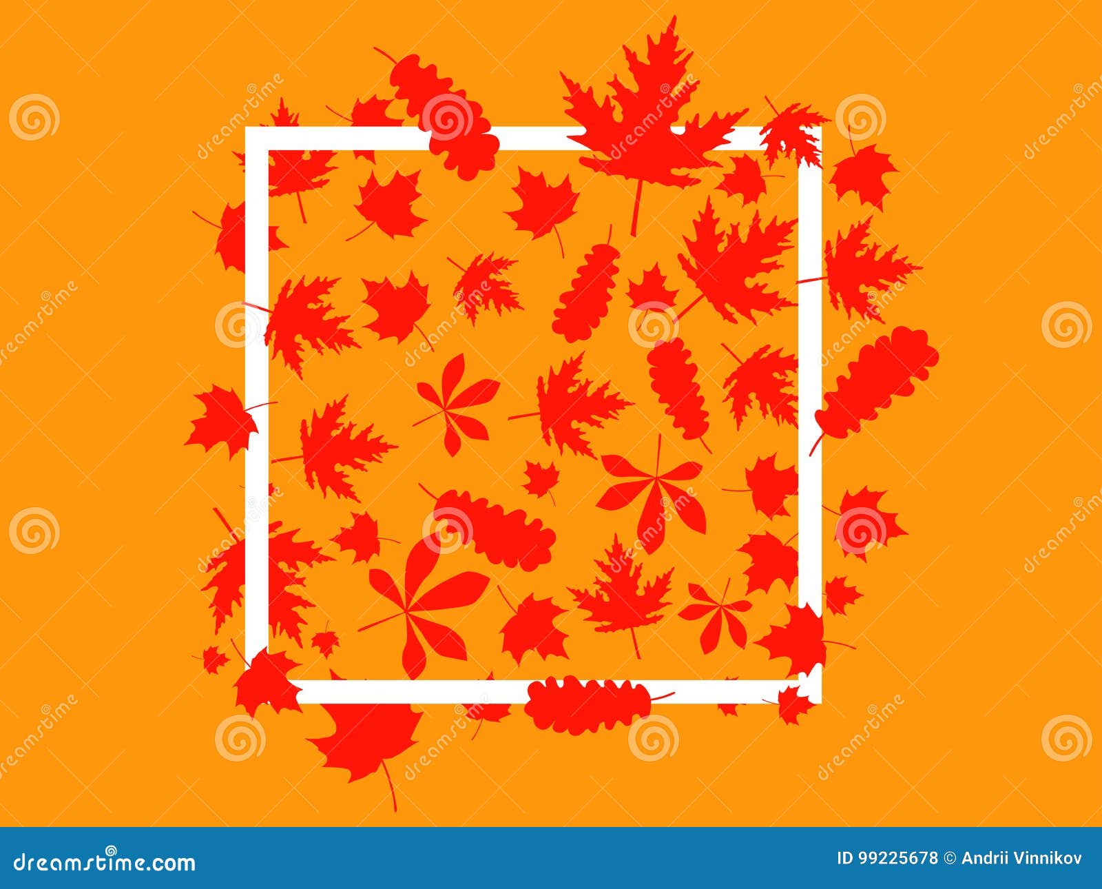 Autumnal Frame with Leaves. Vector Stock Vector - Illustration of ...