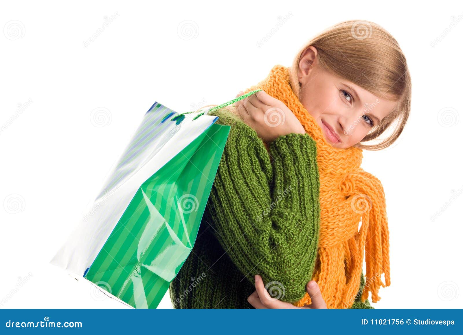 Autumnal girl holding bag stock photo. Image of beautiful - 11021756
