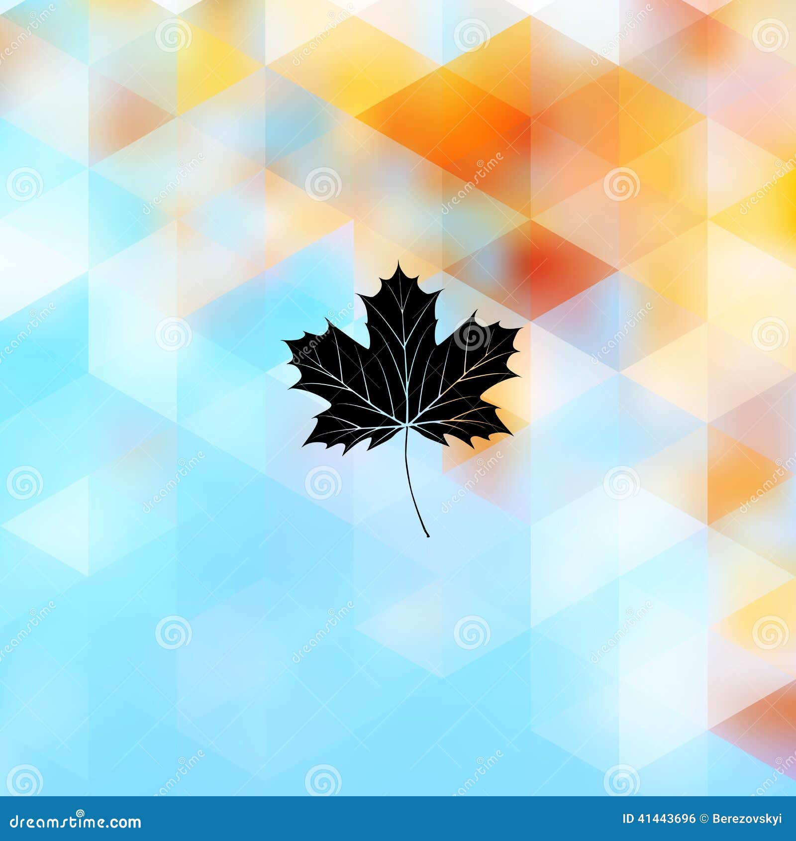 Autumnal Maple Leaf Made of Triangles. EPS 10 Stock Vector ...