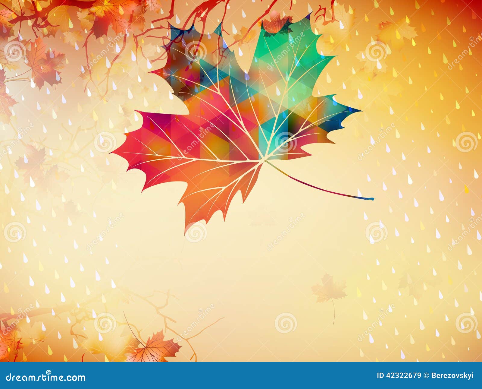 Autumnal Maple Leaf Made of Triangles. EPS 10 Stock Vector ...