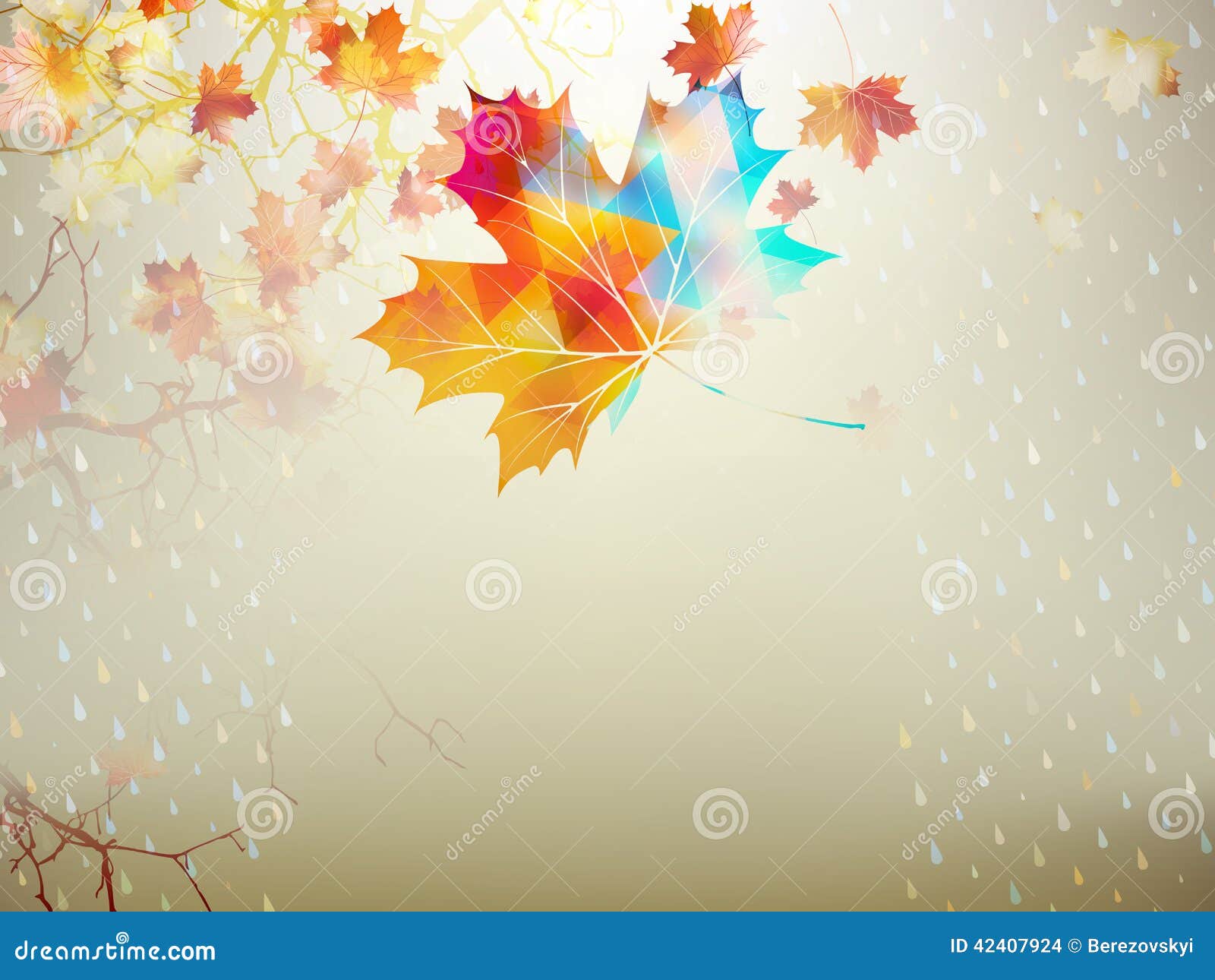Autumnal Maple Leaf Made of Triangles. EPS 10 Stock Vector ...