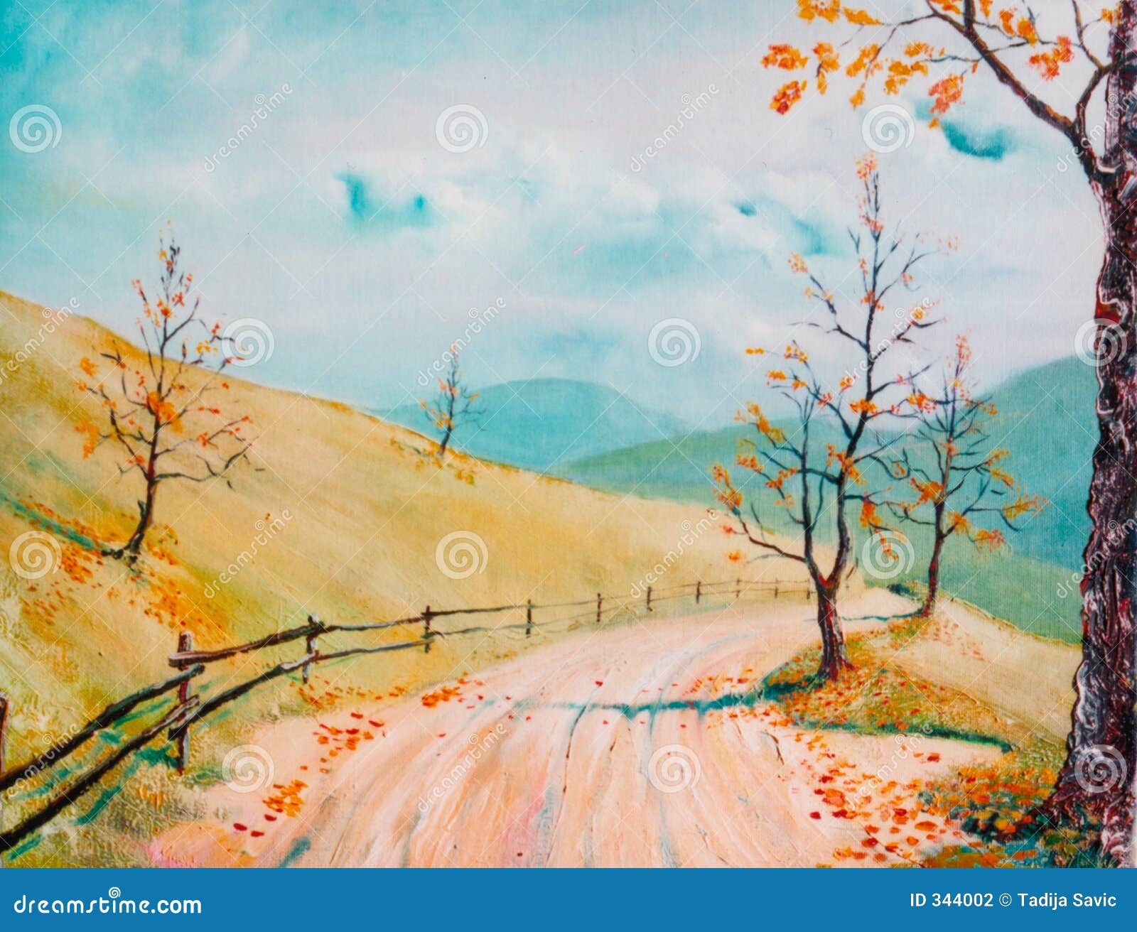 Autumnal road stock illustration. Illustration of green - 344002 Autumnal road stock illustration. Illustration of green - 344002