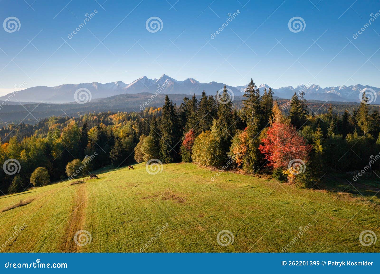 Autumnal Scenery Under the Tatra Mountains, Lapszanka. Poland Stock ...