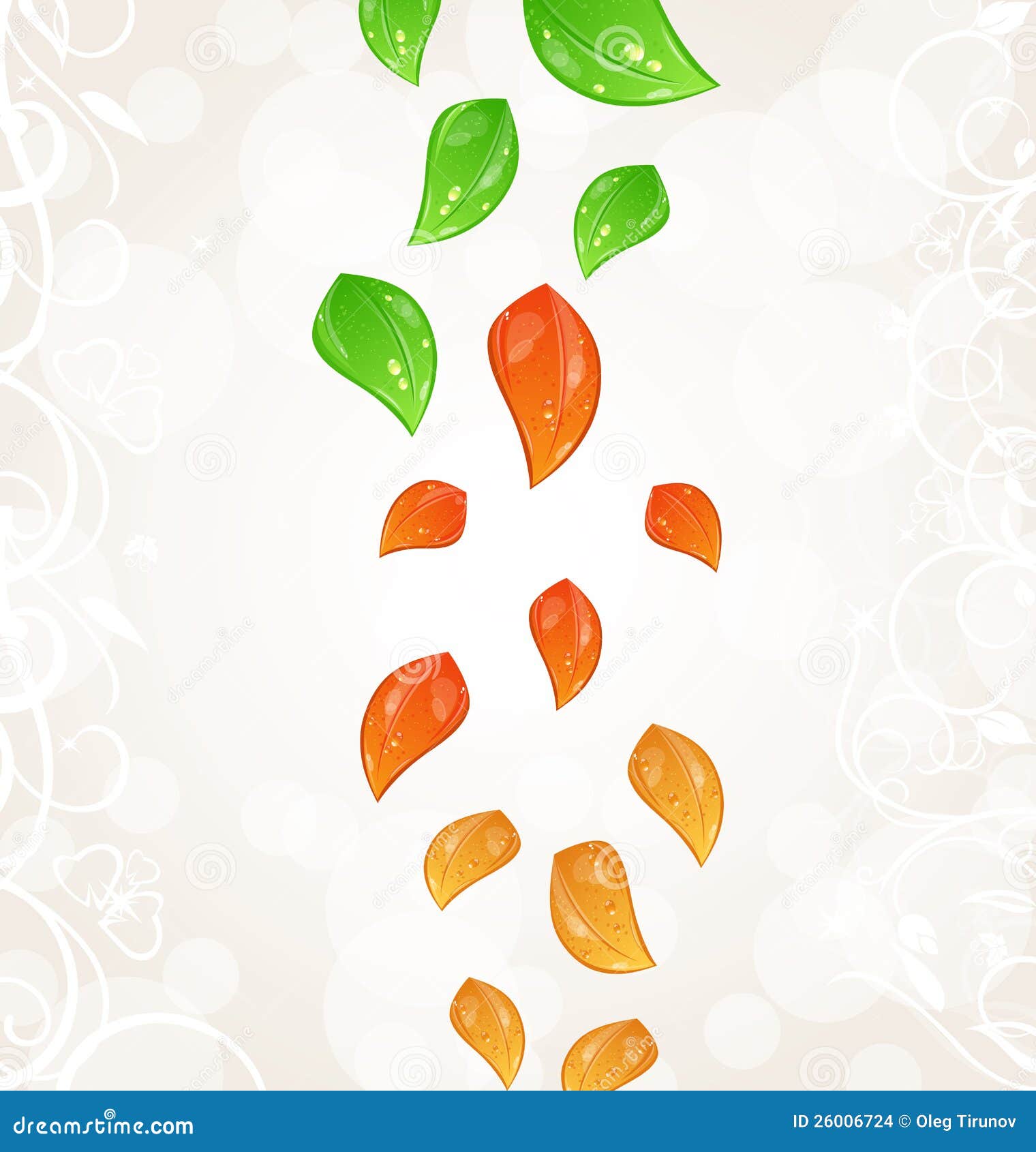 Autumnnature Background with Flying Leaves Stock Vector - Illustration ...