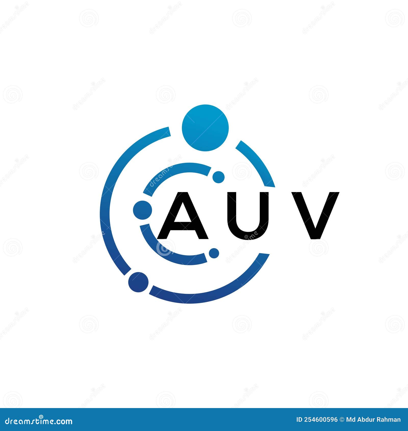 AUV Letter Logo Design on Black Background. AUV Creative Initials ...