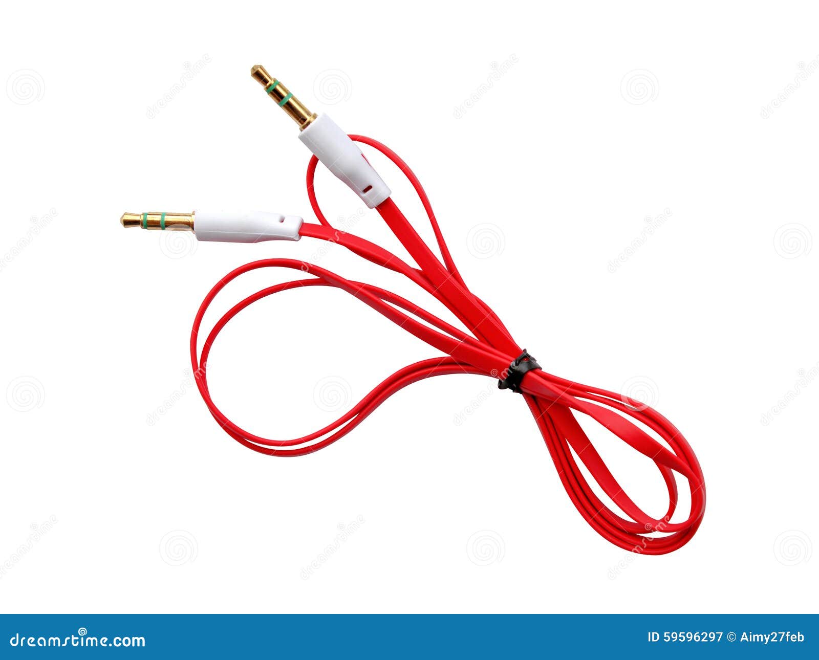 Aux Cable Isolate on White (clipping Path) Stock Image - Image of white ...