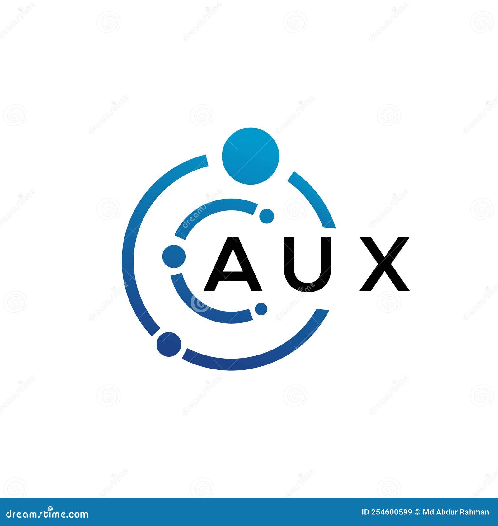 AUX Letter Logo Design On Black Background. AUX Creative Initials ...