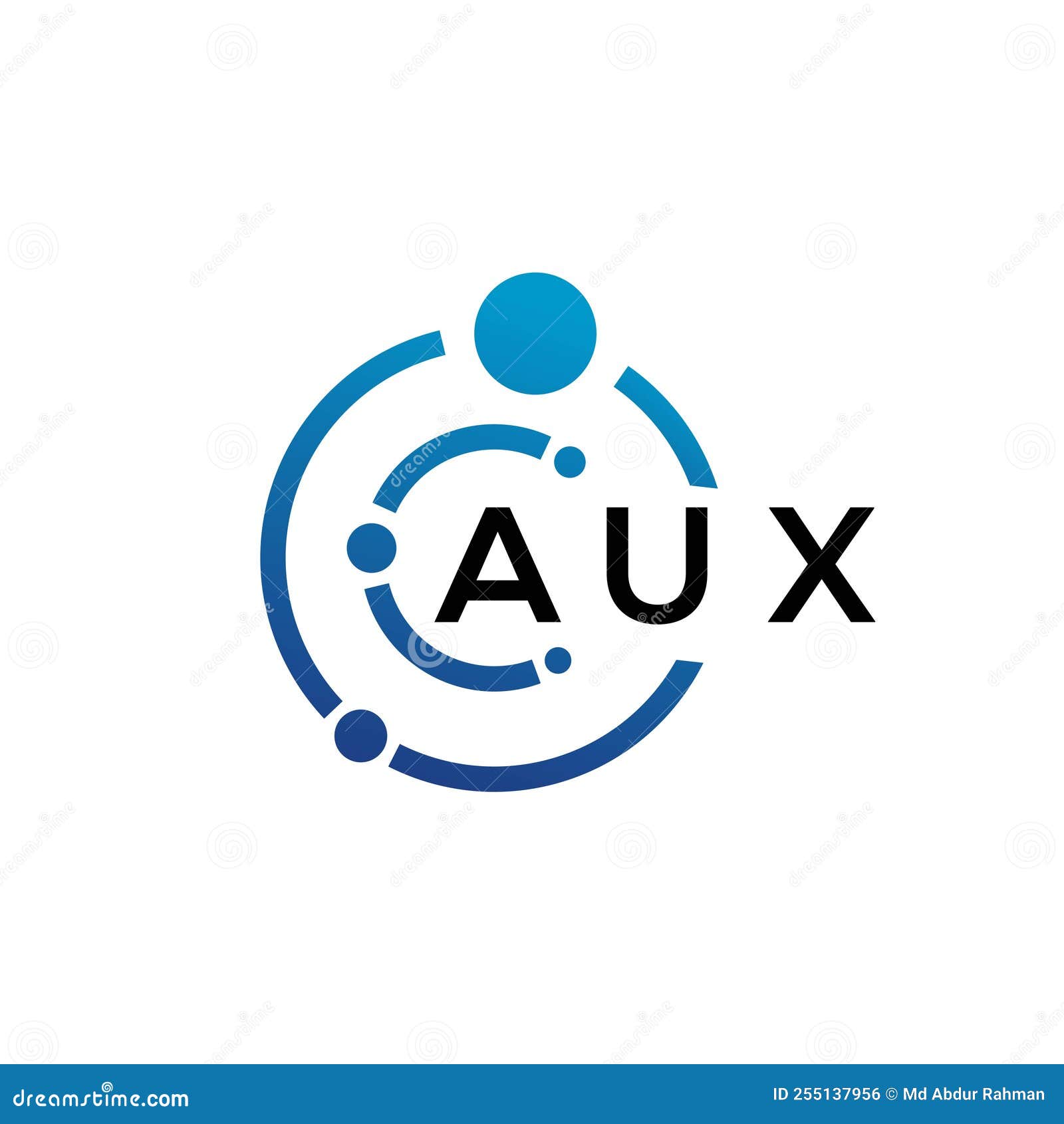 AUX Letter Logo Design on Black Background. AUX Creative Initials ...