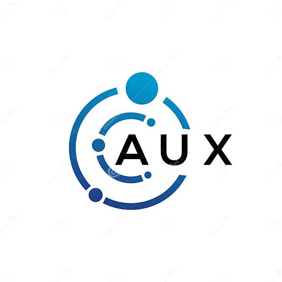 AUX Letter Logo Design on Black Background. AUX Creative Initials ...