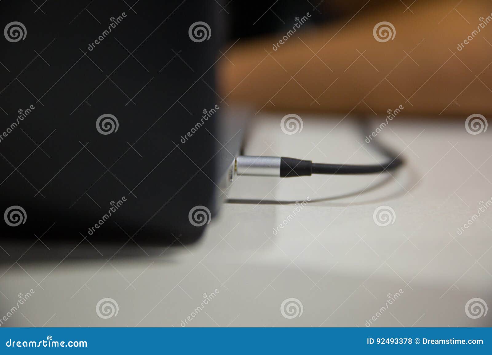 Aux Port in Computer stock photo. Image of device, adults - 92493378