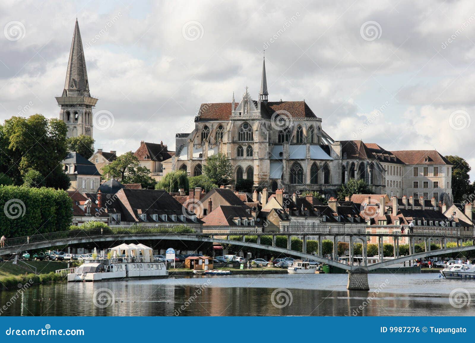 Auxerre stock photo. Image of cityscape, bourgogne, floating - 9987276