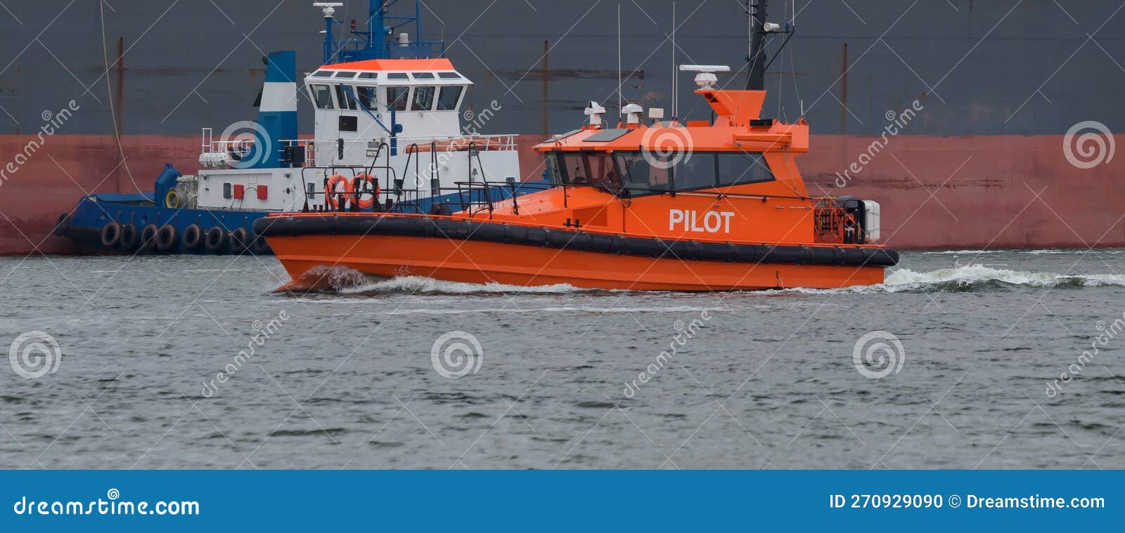 PILOT BOAT and TUGBOAT stock photo. Image of shipowner - 270929090
