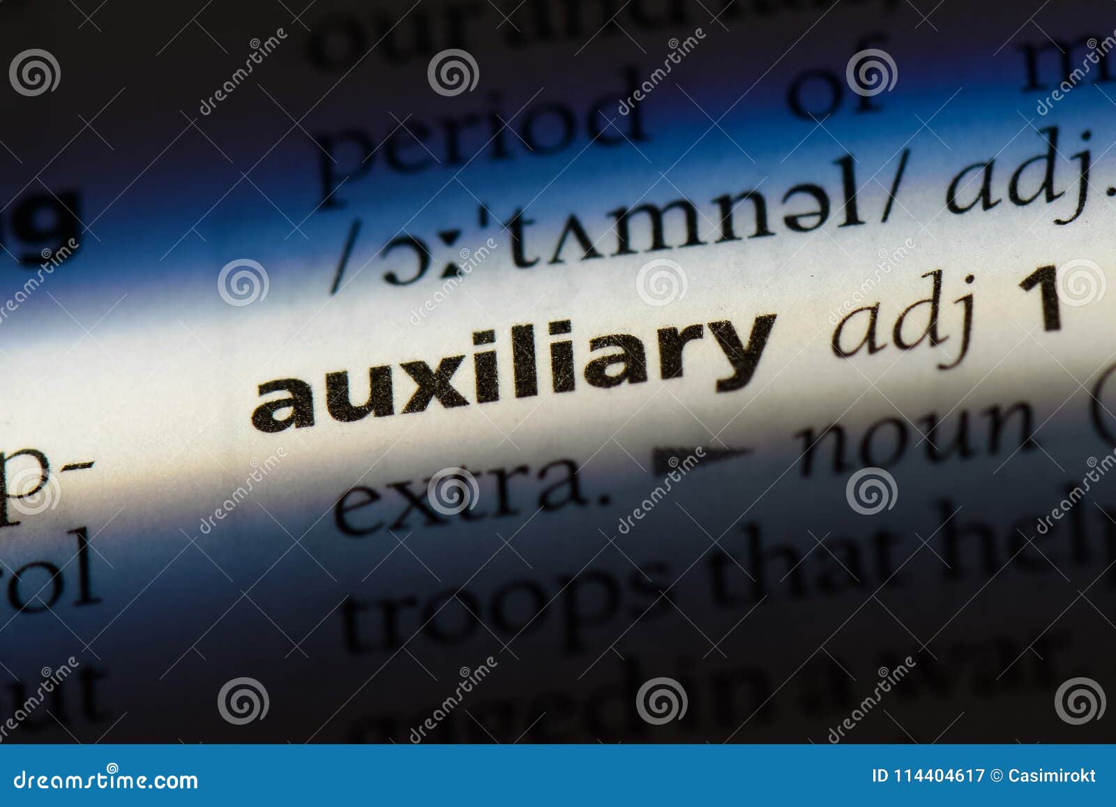 Auxiliary stock image. Image of word, info, paper, book - 114404617