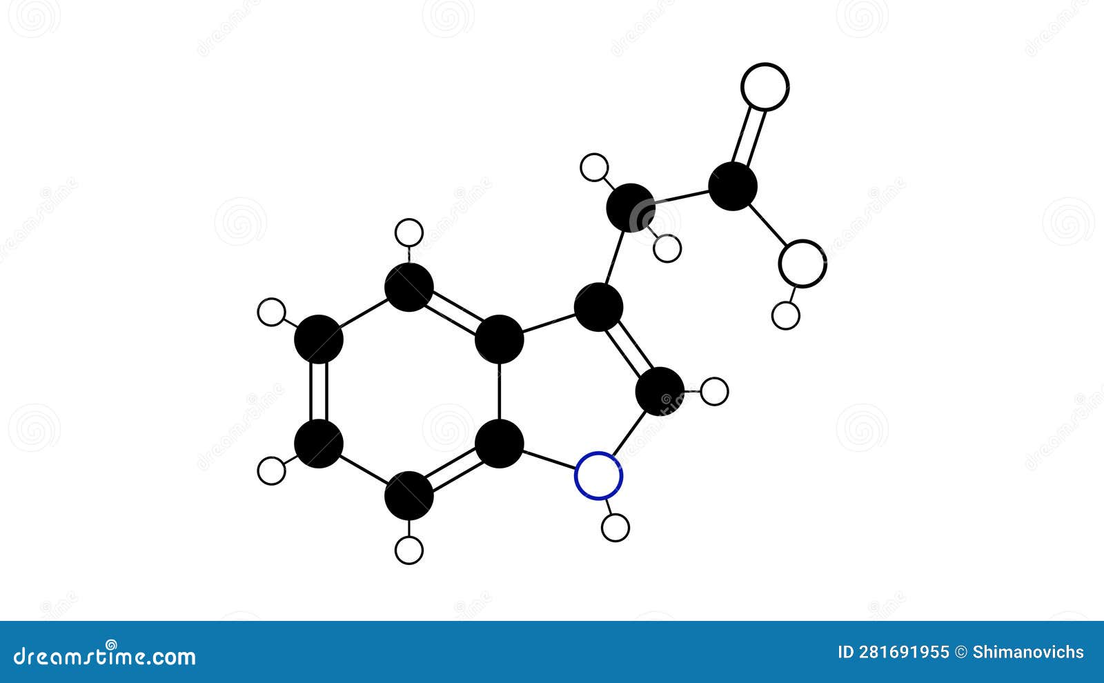 Auxin Molecule, Structural Chemical Formula, Ball-and-stick Model ...