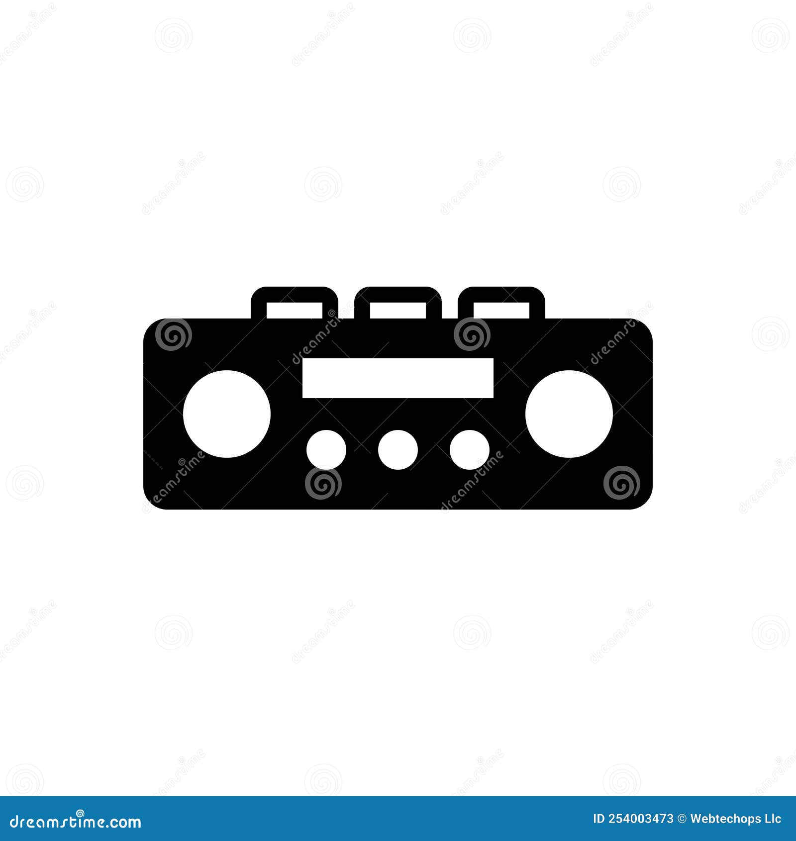 Black Solid Icon for Av, Audio and Tape Stock Illustration ...