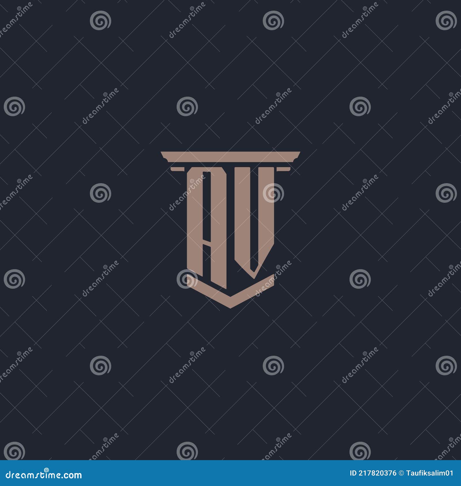 AV Initial Monogram Logo with Pillar Style Design Stock Vector ...