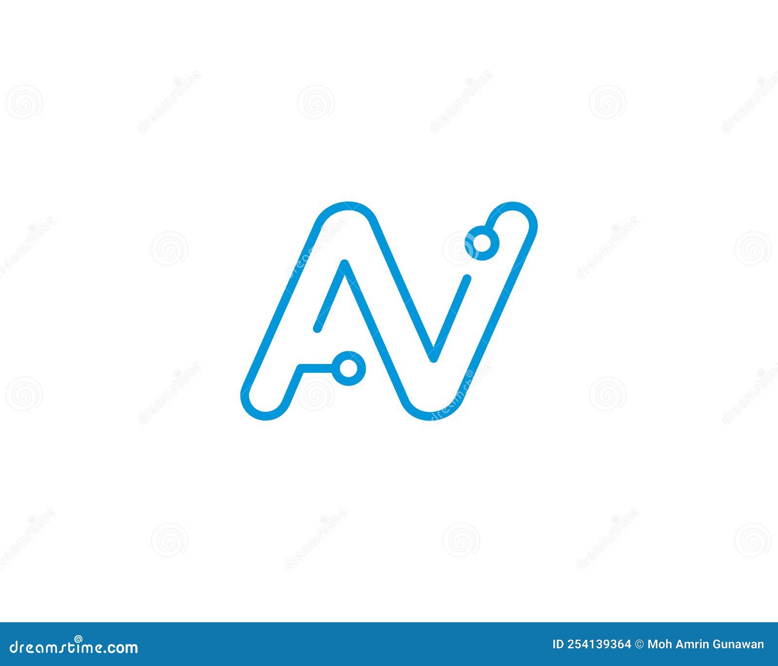 AV Letters, Electronic Logo Design Vector 001 Stock Vector ...