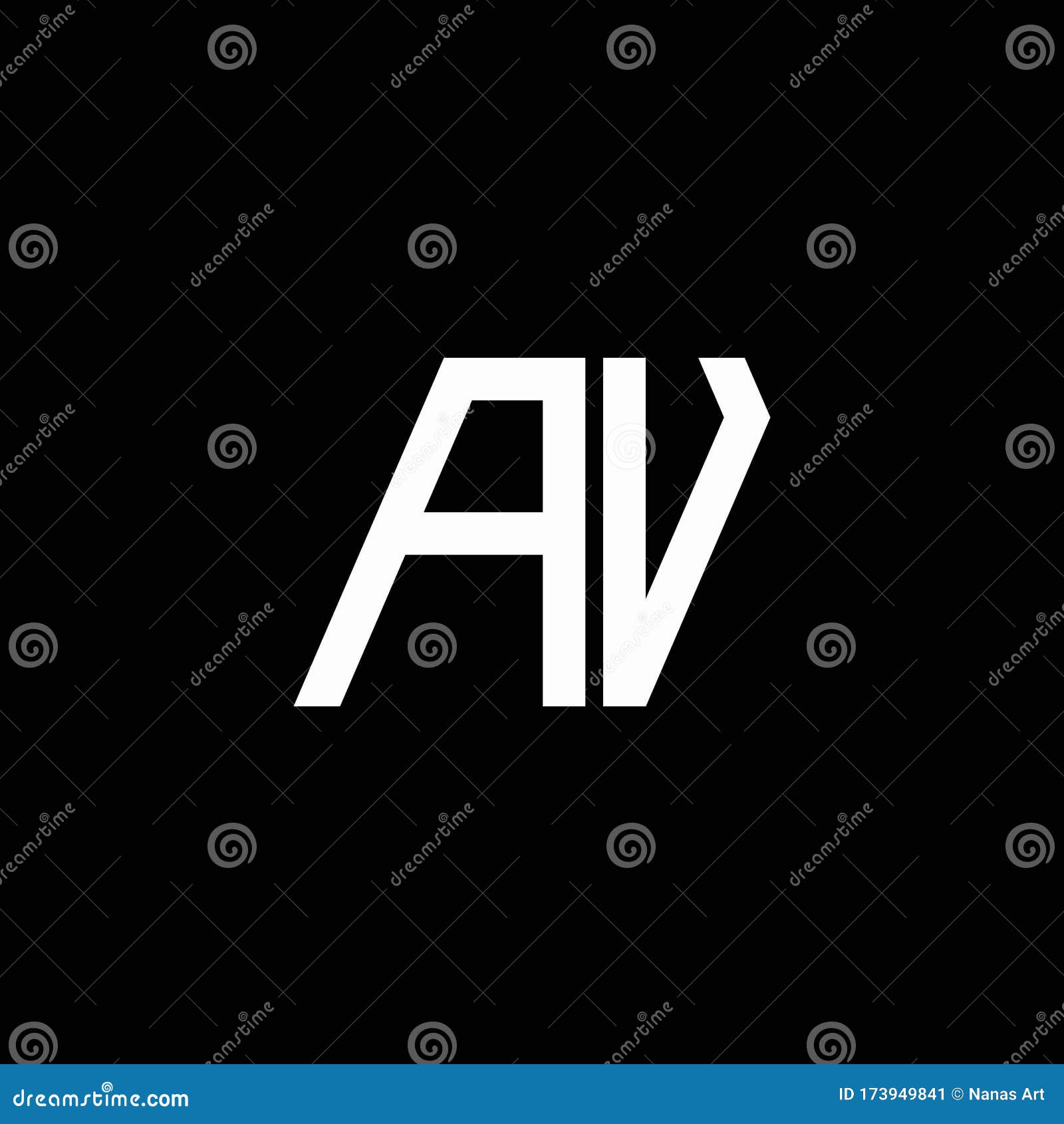 AV Logo Abstract Monogram Isolated on Black Background Stock ...