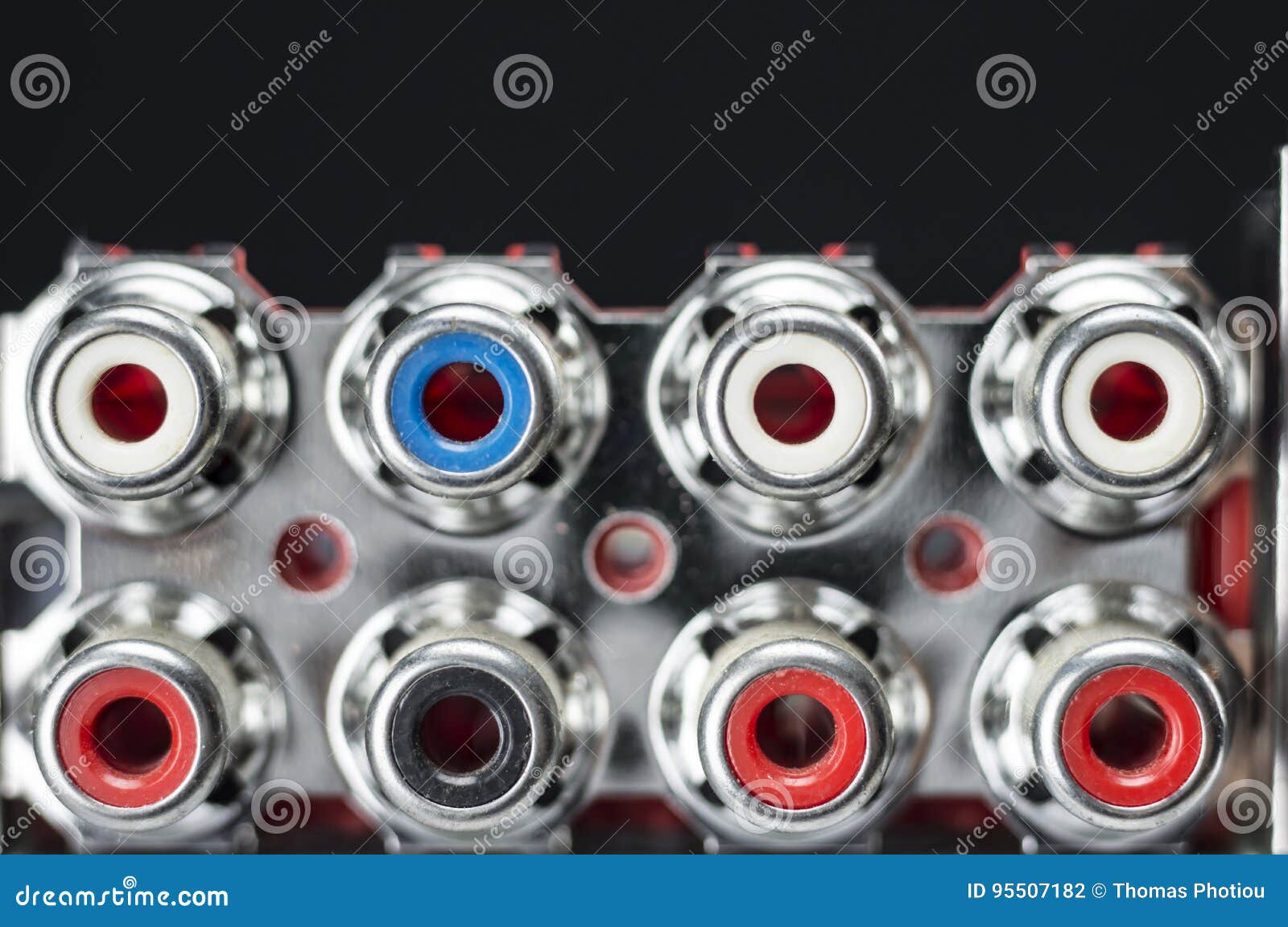 AV TV RCA Composite Audio Video Input Connections Stock Photo - Image ...