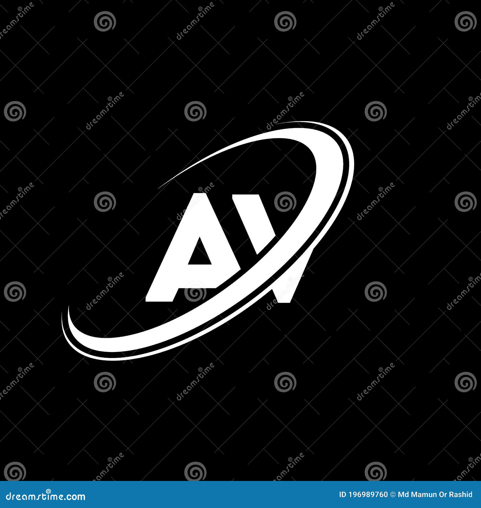 AV a V Letter Logo Design. Initial Letter AV Linked Circle Uppercase ...