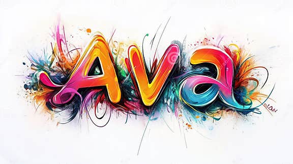 Ava Graffiti Name Art stock illustration. Illustration of street ...
