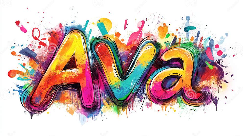Ava Graffiti Name Art stock illustration. Illustration of modern ...