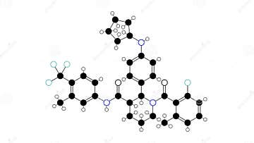 Avacopan Molecule, Structural Chemical Formula, Ball-and-stick Model ...