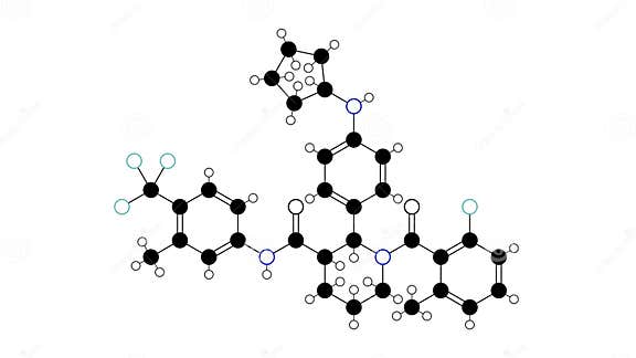 Avacopan Molecule, Structural Chemical Formula, Ball-and-stick Model ...