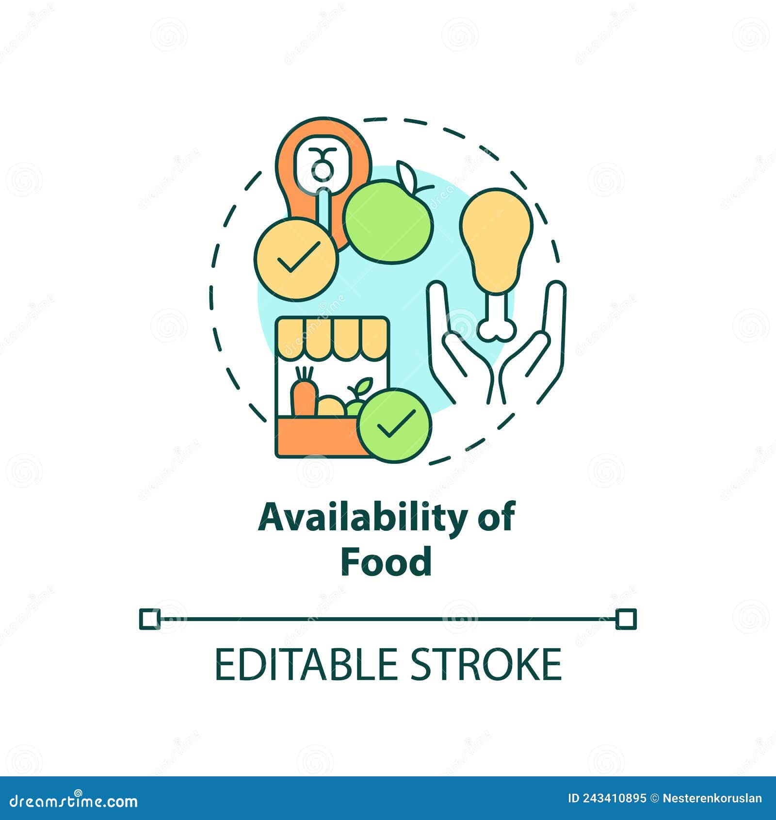 Availability of Food Concept Icon Stock Vector - Illustration of ...