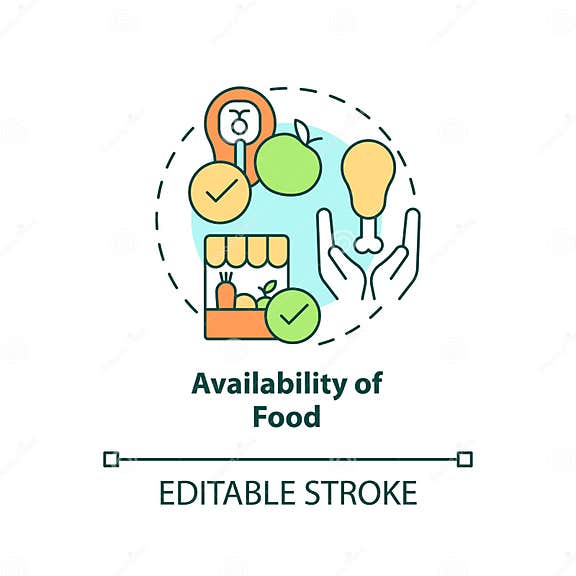 Availability of Food Concept Icon Stock Vector - Illustration of ...