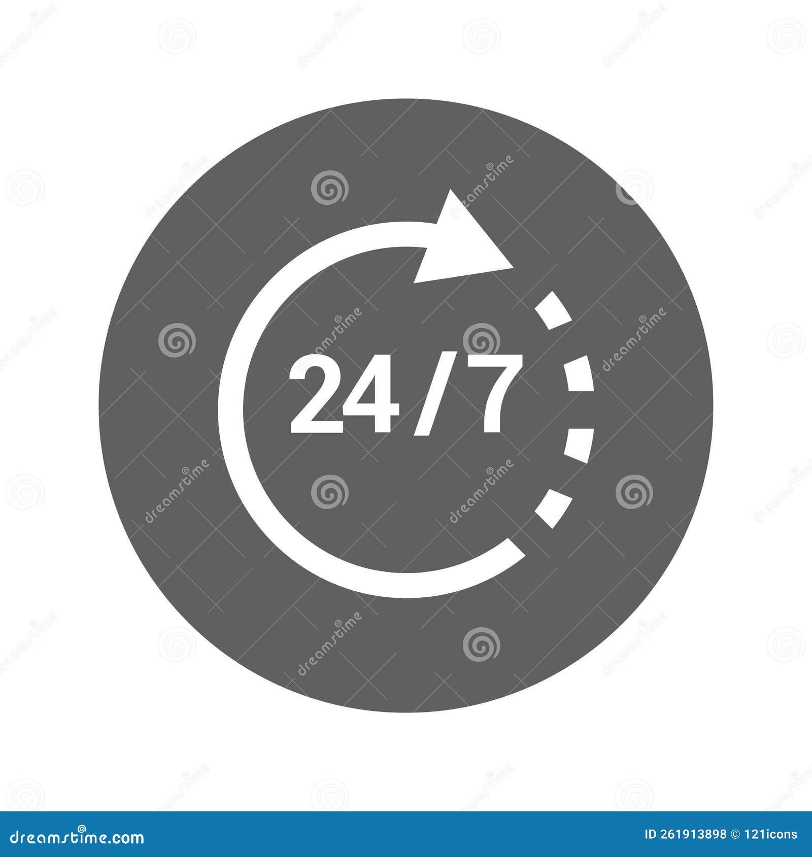 24 7 Availability Icon. Gray Vector Graphics Stock Illustration ...