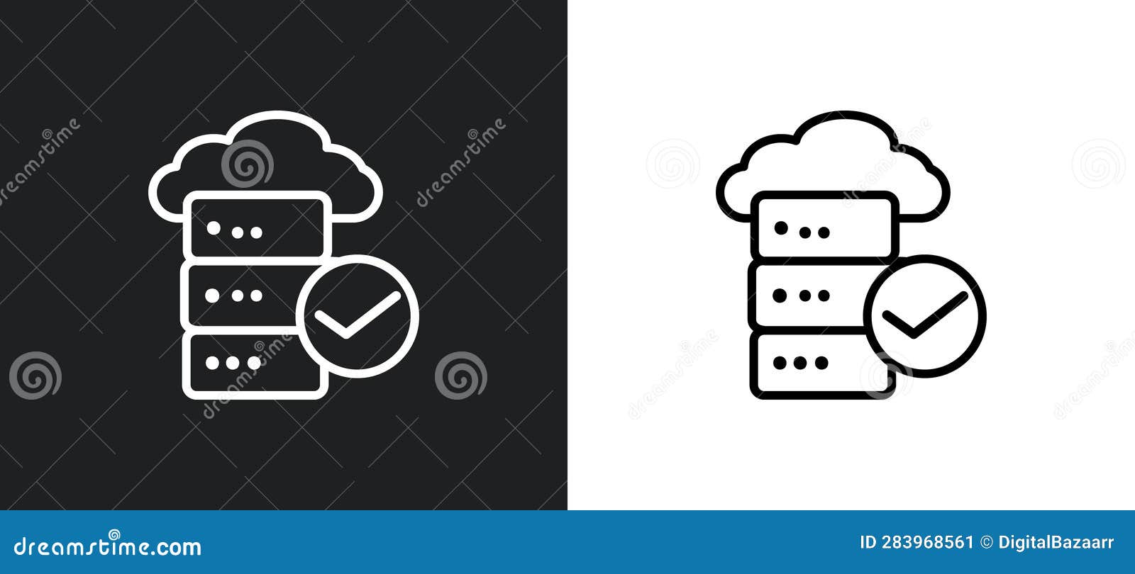 Availability Outline Icon in White and Black Colors. Availability Flat ...