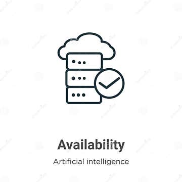Availability Outline Vector Icon. Thin Line Black Availability Icon ...