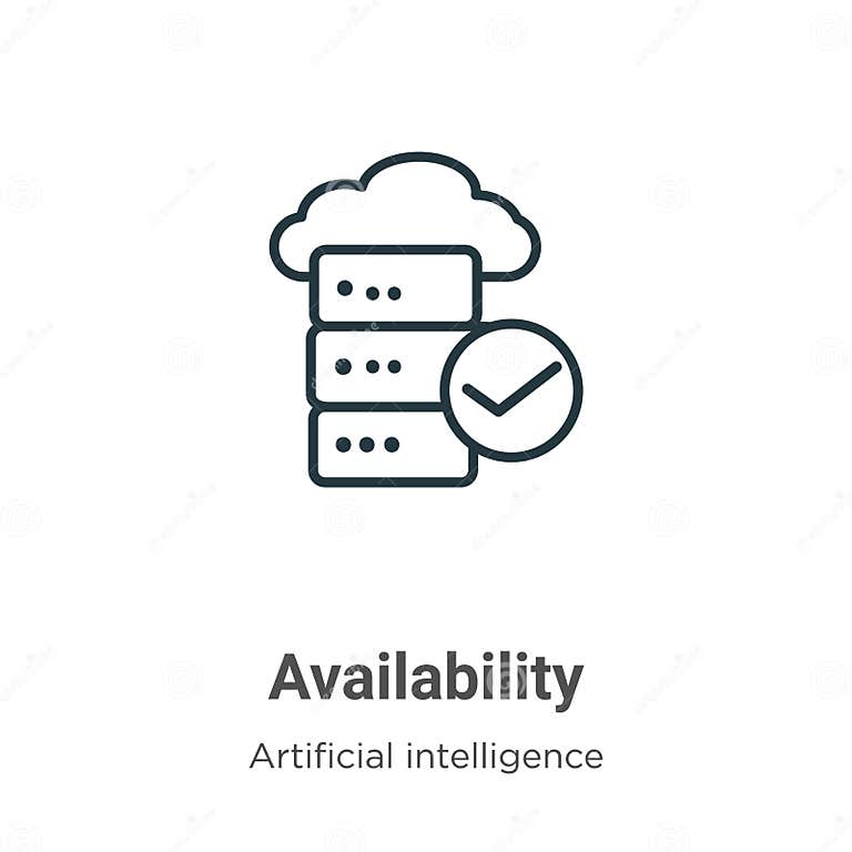 Availability Outline Vector Icon. Thin Line Black Availability Icon ...