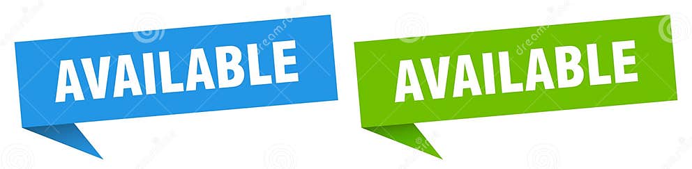 Available Banner. Available Speech Bubble Label Set Stock Vector ...