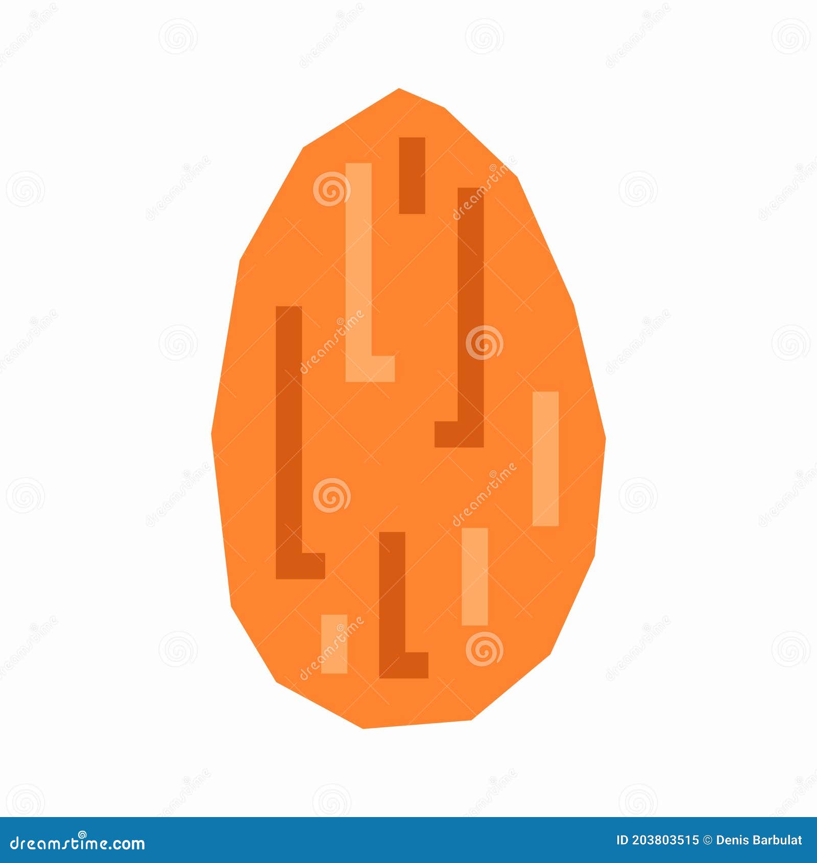 Almond Seed, Pixel Flat Design Stock Vector - Illustration of ...