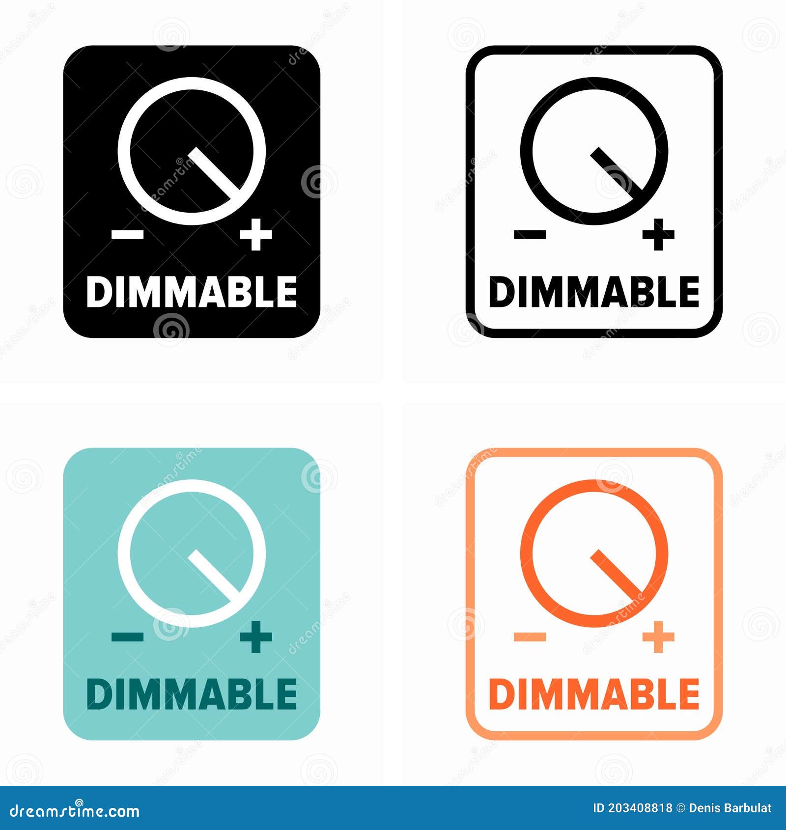 Dimmable LED Light Smart Switch Button Stock Vector - Illustration of ...