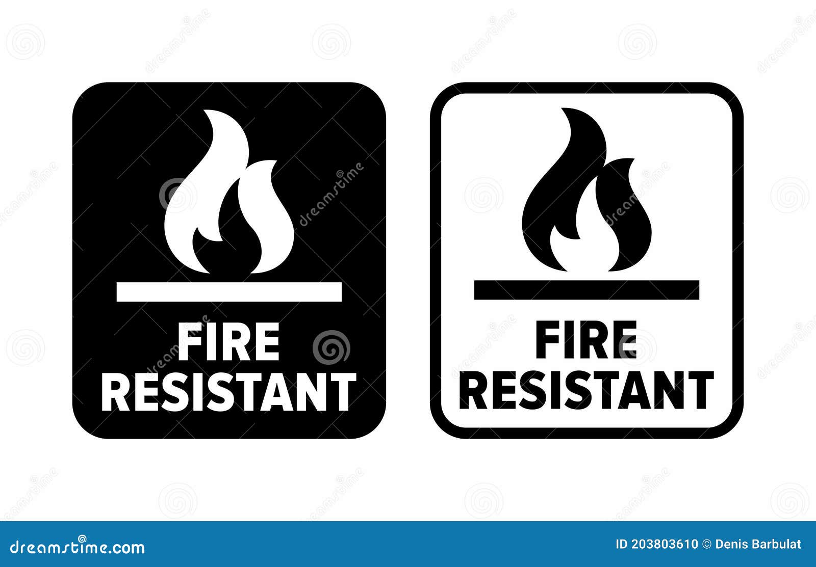 `Fire Resistant` Material Information Sign Stock Vector - Illustration ...