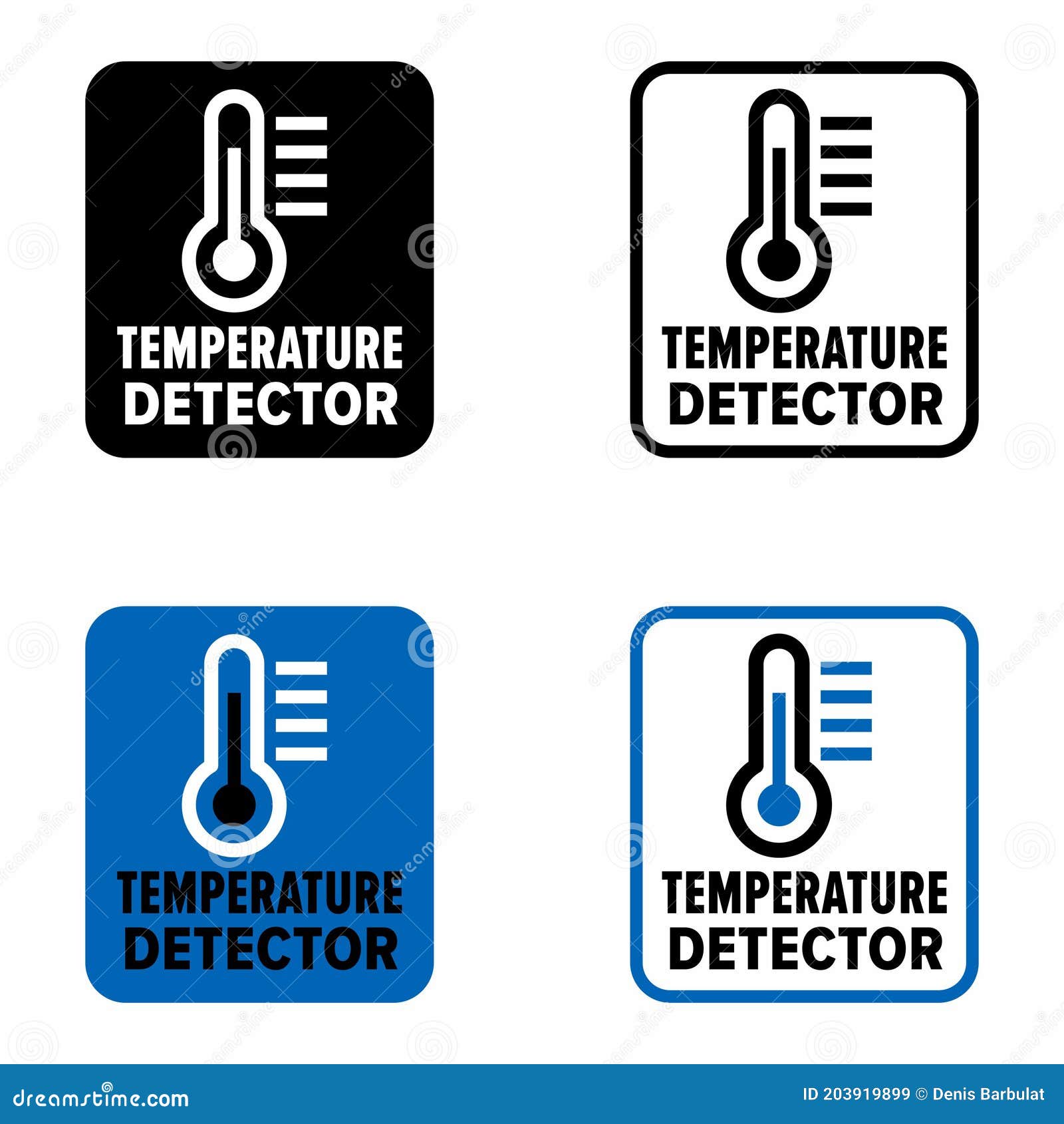 `Temperature Detector` Resistance Thermometer Sensor Information Sign ...